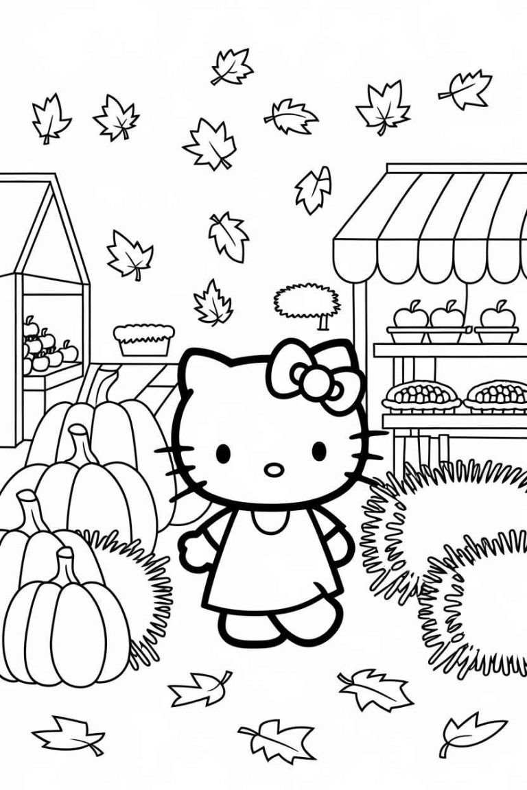 50+Hello Kitty Fall Coloring Pages – Free Printables for All