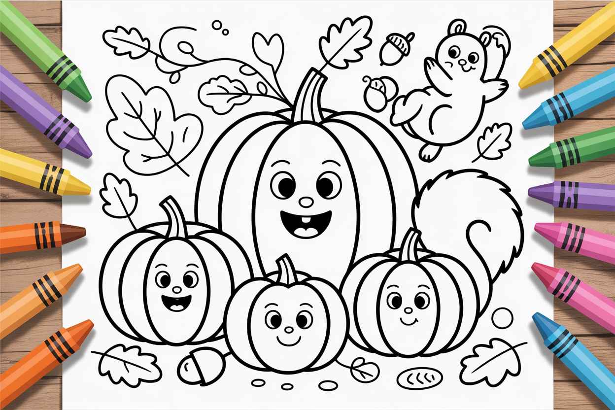 19+ Free Cute Fall Coloring Pages Printable PDFs for All Ages