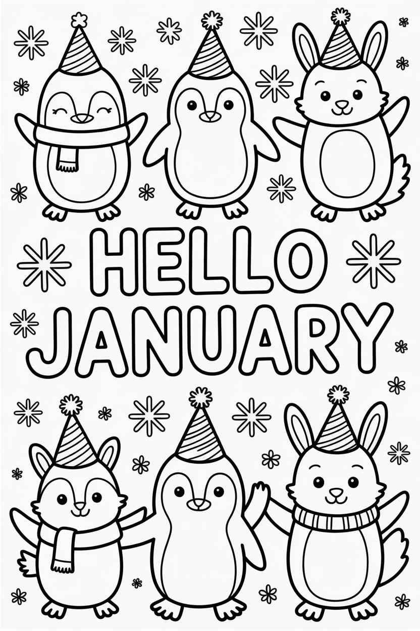 55+ January Coloring Pages: Free Printables for All Ages ️