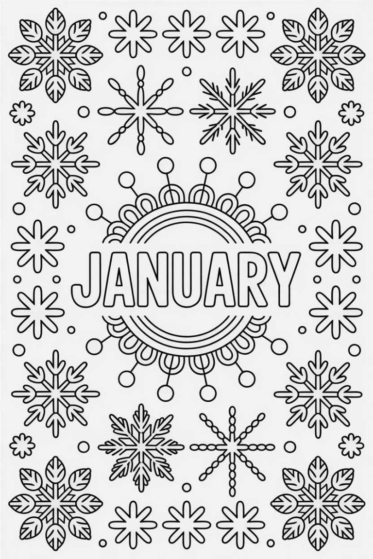 55+ January Coloring Pages: Free Printables for All Ages ️