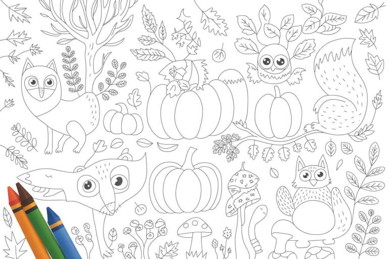 55+Autumn Coloring Pages for Kids | Free Printables PDFs