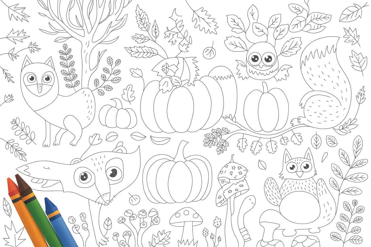 55+Autumn Coloring Pages for Kids | Free Printables PDFs