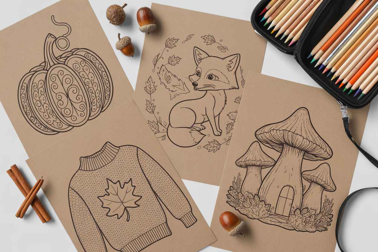 25+ Aesthetic Fall Coloring Pages to Spark Creativity This Autumn