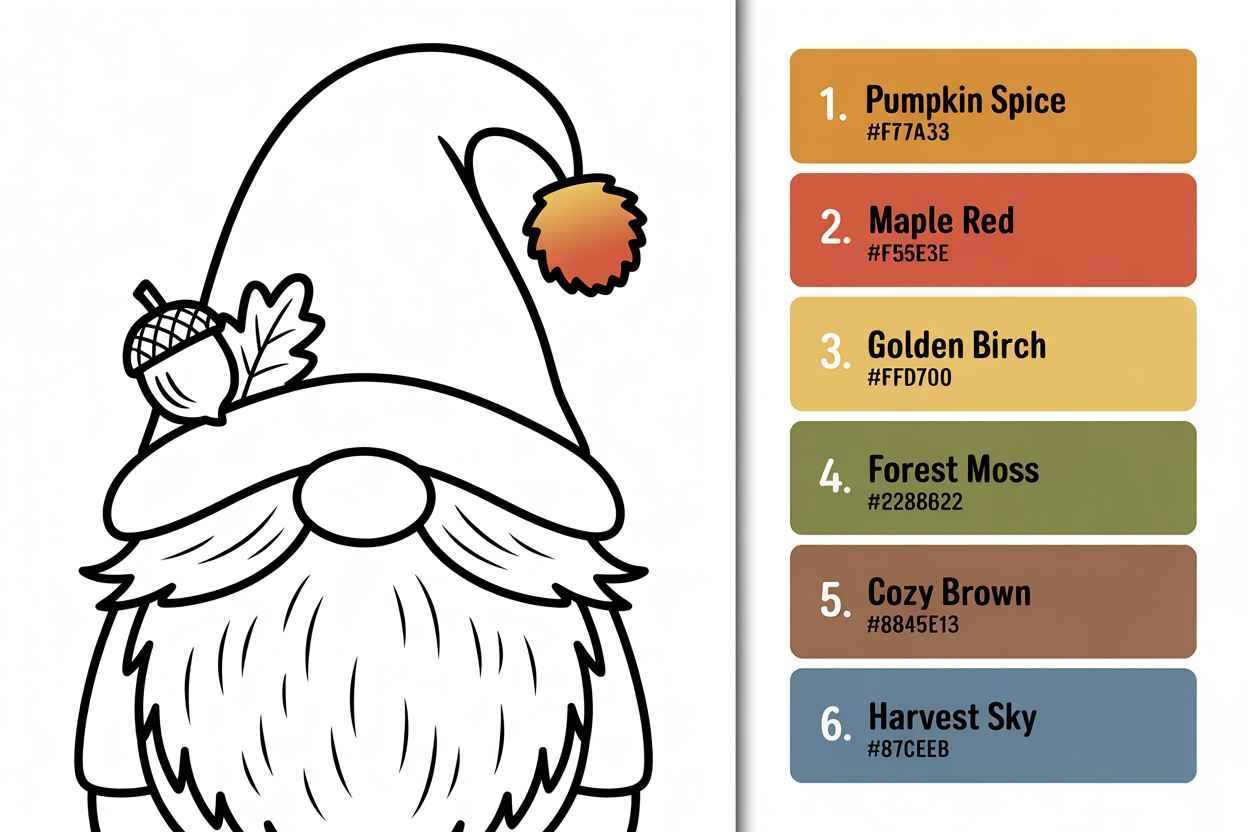 55+ Fall Gnome Coloring Pages: Your Free Printable Autumn Escape