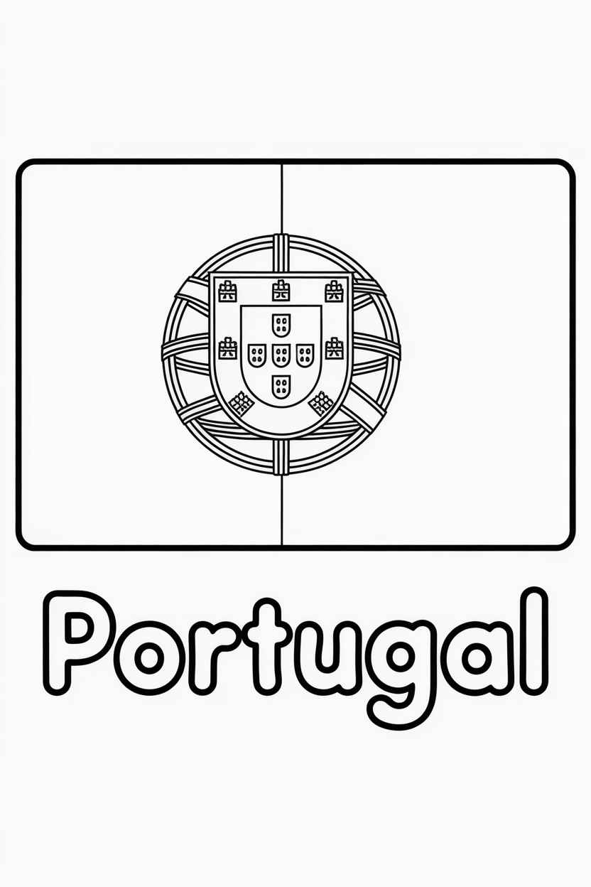 35+ Portugal Flag Coloring Pages – Free & Printable