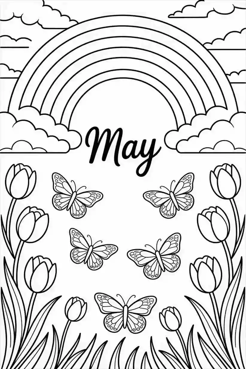 🎨 35+ Free Printable May Coloring Pages for Kids & Adults (2025!) 🌸