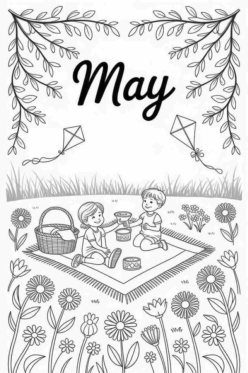 🎨 35+ Free Printable May Coloring Pages for Kids & Adults (2025!) 🌸