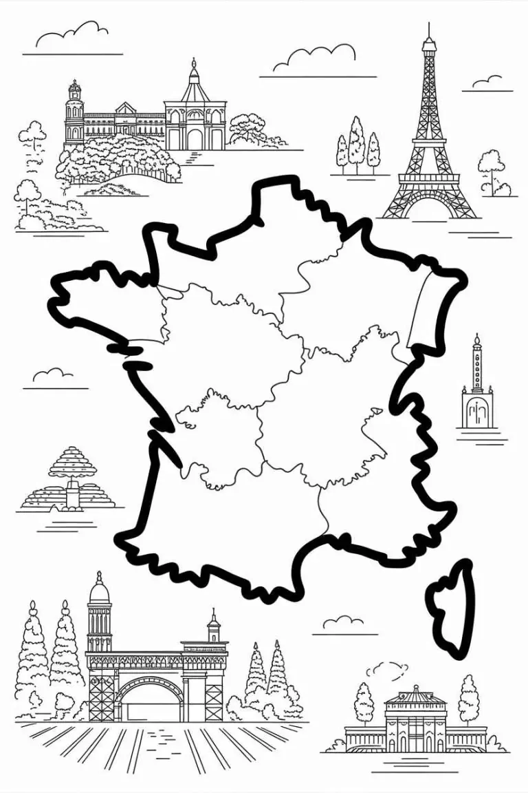France Coloring Pages: Free Printables, Maps, Flags, and Cultural Fun ...