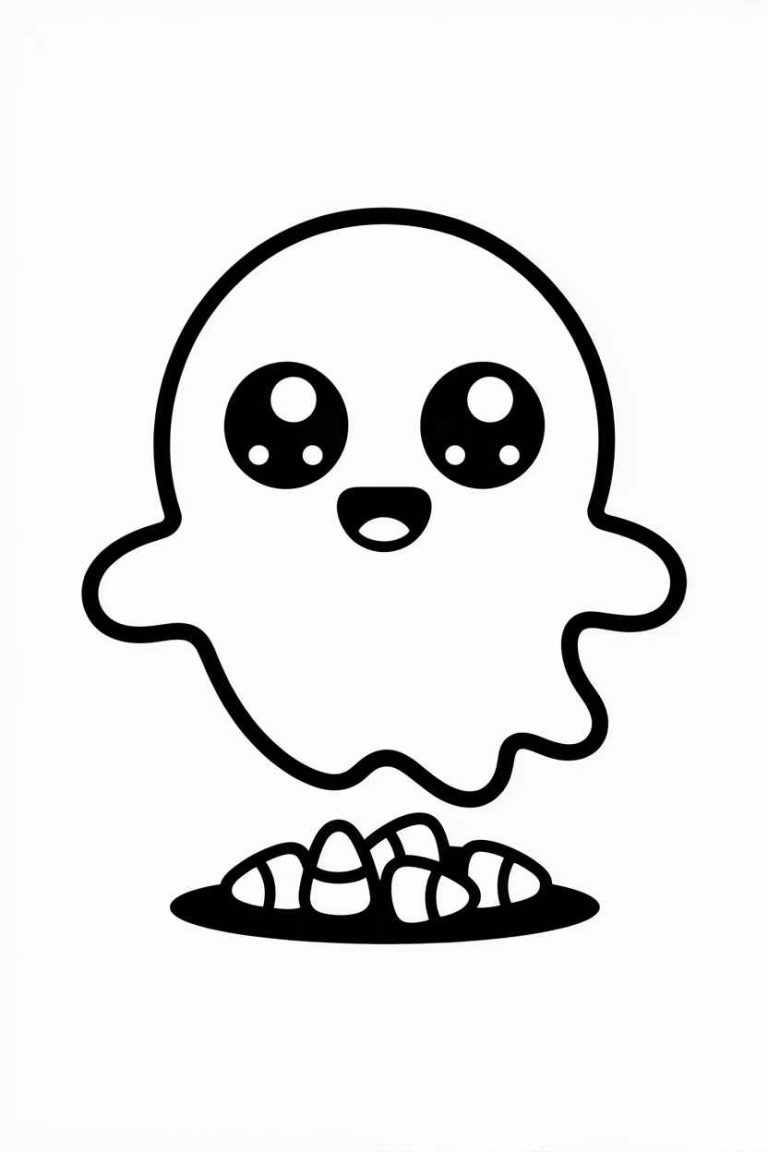 Kawaii Halloween Coloring Pages: Free Cute Printables for All 🎃