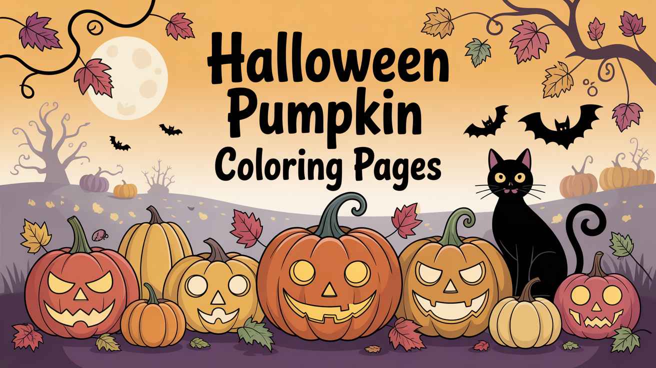 25+ Halloween Pumpkin Coloring Pages for Kids & Adults 🎃