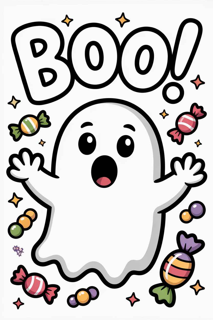 🎃 100+ Free Printable Halloween Ghost Coloring Pages for Kids👻