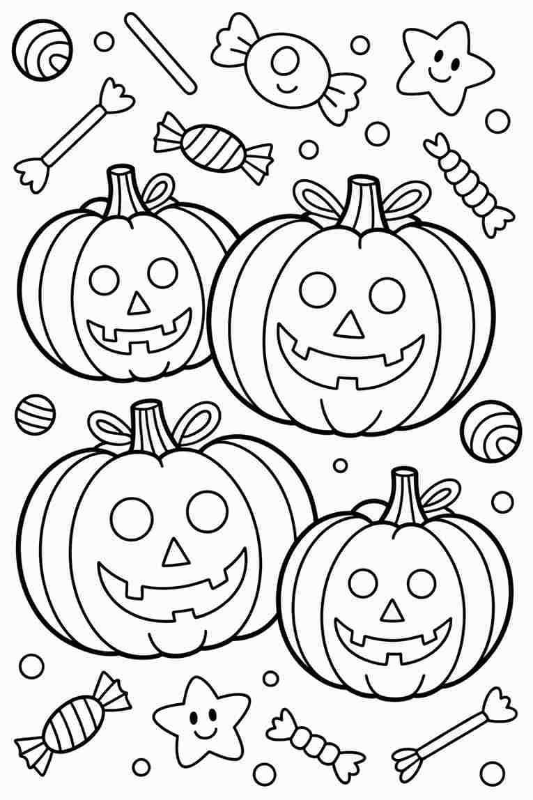 50+ Preppy Halloween Coloring Pages Free Printable PDFs