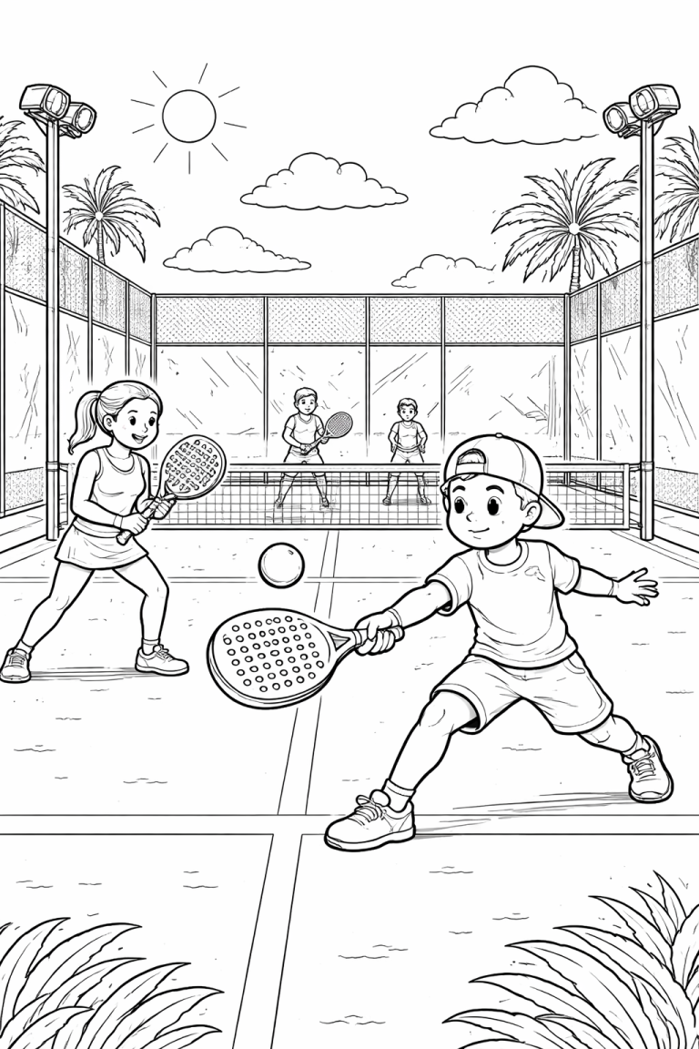 Sports-Themed Colouring Pages with Courts 2026
